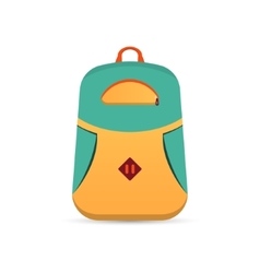 Brown backpack front view travel bag Royalty Free Vector