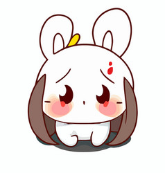 Cute rabbit kawaii chibi drawing style Royalty Free Vector