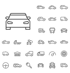 Outline car collection icon Royalty Free Vector Image