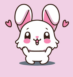 Cute rabbit kawaii chibi drawing style Royalty Free Vector