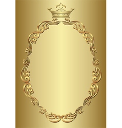 Royal golden frame for design Royalty Free Vector Image