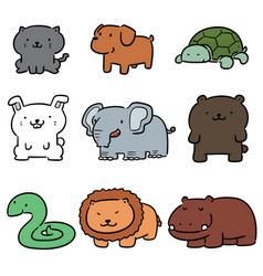 Set animal singing Royalty Free Vector Image - VectorStock