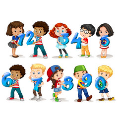 Set of children learning math Royalty Free Vector Image