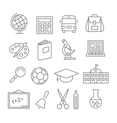 School and education icons watercolor style Vector Image