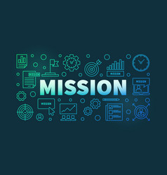 Mission circular outline colored Royalty Free Vector Image