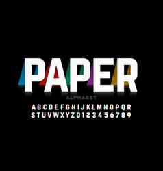 Paper style font design Royalty Free Vector Image