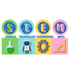 Boys holding stem logo Royalty Free Vector Image