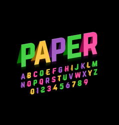 Paper style font design Royalty Free Vector Image