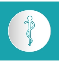 Banner with hermes staff caduceus and runes Vector Image