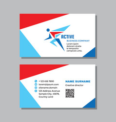 Business visit card template with logo - concept Vector Image