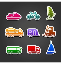 Transport toy stickers set Royalty Free Vector Image