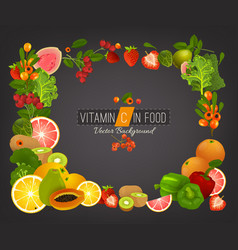 Vitamin c in food Royalty Free Vector Image - VectorStock