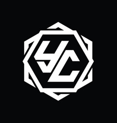 Yc logo letter monogram with triangle slice Vector Image