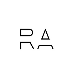 Letter ra triangle simple overlap logo Royalty Free Vector