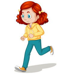 Girl doing running exercise cartoon character Vector Image