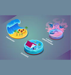 Geological natural disasters or geology hazards Vector Image