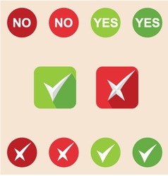 Check mark yes and no icons set Royalty Free Vector Image