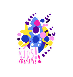 Kids logo original creative concept template hand Vector Image