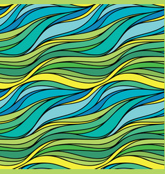 Color hand-drawing wave sunny background gradient Vector Image