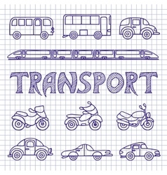 Set of cartoon land transport Royalty Free Vector Image
