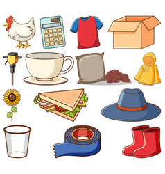 Large set different objects Royalty Free Vector Image