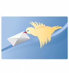 Mail pigeon concept cartoon birds with envelopes Vector Image