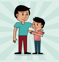 Dad have worry and girl crying Royalty Free Vector Image