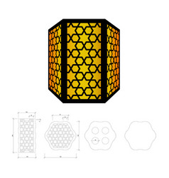 Cut out template for lamp Royalty Free Vector Image