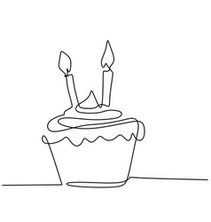 Happy birthday continuous line drawing Royalty Free Vector