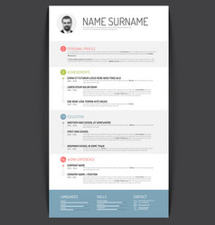 Premium look resume with qr code Royalty Free Vector Image
