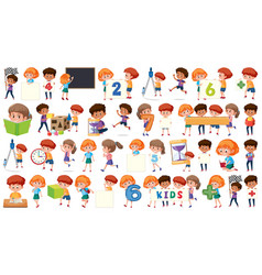 Set of children learning math Royalty Free Vector Image