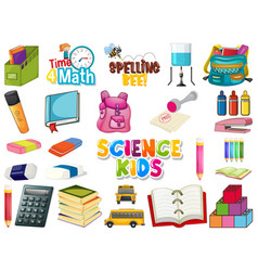 School cartoon items Royalty Free Vector Image