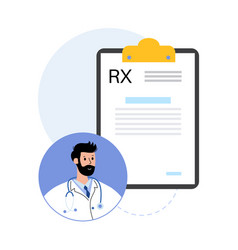 Empty medical prescription rx form with pills Vector Image