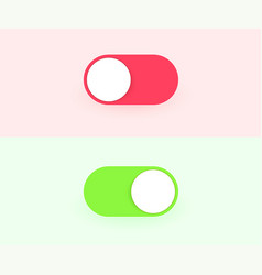 On and off toggle switch realistic buttons set Vector Image