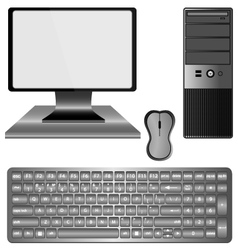 Cartoon smiling desktop computer Royalty Free Vector Image