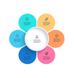 Circular chart diagram with 6 steps options Vector Image