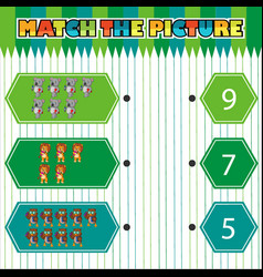 Worksheet for children counting and connecting Vector Image