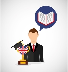 Learn english online icon Royalty Free Vector Image