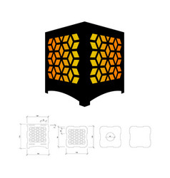 Cut out template for lamp Royalty Free Vector Image