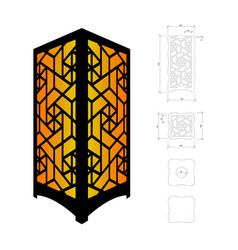 Cut out template for lamp Royalty Free Vector Image