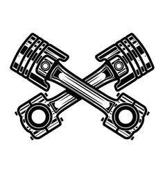 Crossed motorcycle pistons design element Vector Image