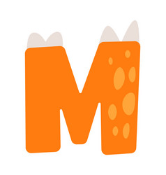 I vowel letter dino font dinosaur alphabet cute Vector Image