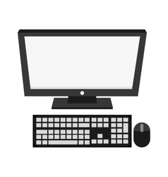 Modern monitor with keyboard and computer mouse Vector Image