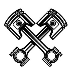 Crossed motorcycle pistons design element Vector Image