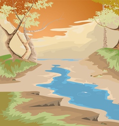 Dry river on drought parched ground Royalty Free Vector