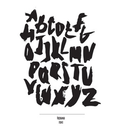 Calligraphy hand lettering brush font alphabet Vector Image