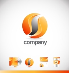 Abstract 3d sphere logos Royalty Free Vector Image