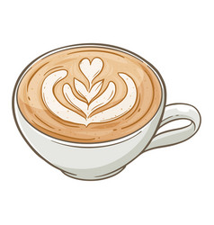 Realistic latte art Royalty Free Vector Image - VectorStock