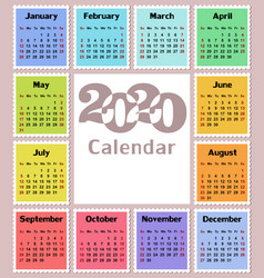 2020 spanish calendar template year planner Vector Image