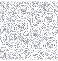 Seamless pattern with rose flowers line art Vector Image